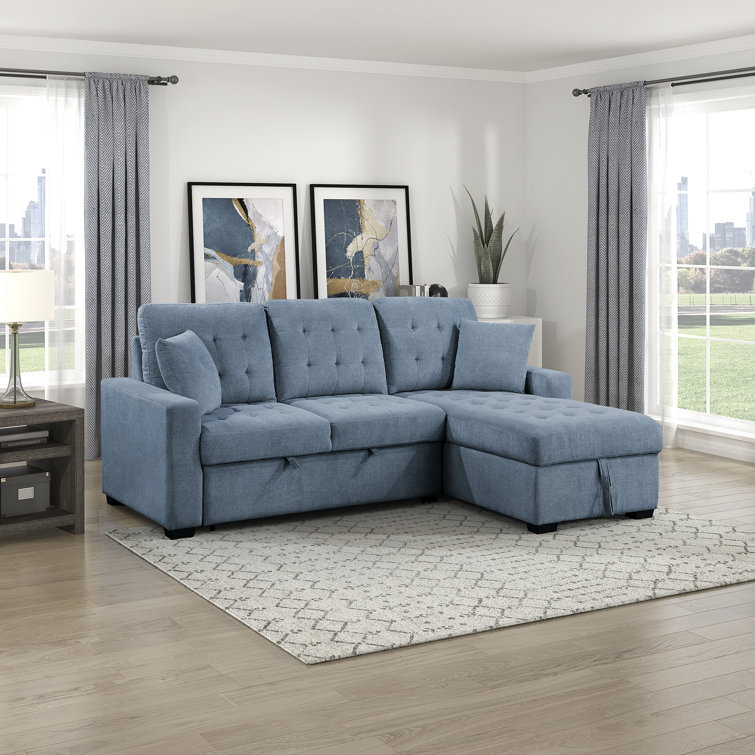Ebern Designs Eleen 2-Piece Sectional Sofa Sleeper with Hidden Storage & Reviews | Wayfair